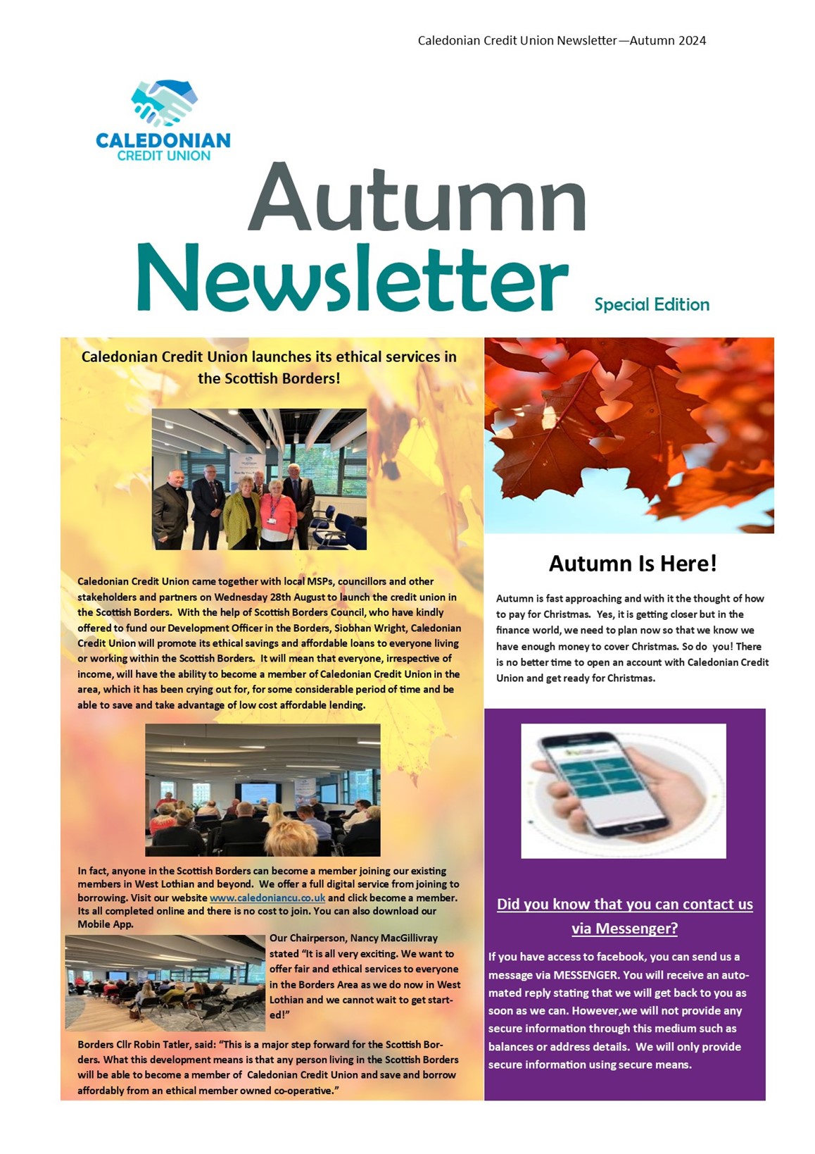 Caledonian Credit Union | Autumn Newsletter 2024